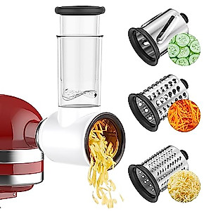 Slicer Shredder Attachment for Kitchenaid Stand Mixer, Cofun Shredder Accessories,Kitchen aid Mixer Assecories for Kitchenaid Mixer, Cheese Grater Attachment for Kitchenaid with 3 Blades