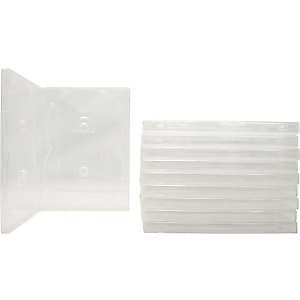 Square Deal Recordings & Supplies (10) Clear Quad 4-Disc Overlap Style DVD Cases/Boxes - DV4R14CL