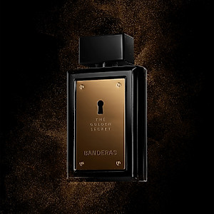 Banderas Perfumes - The Golden Secret - Eau de Toilette Spray for Men - Long Lasting - Masculine, Casual and Elegant Fragrance - Mint, Apple and Spicy Notes - Ideal for Day Wear - 6.7 Fl Oz