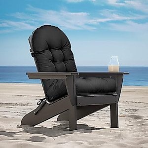 mudilun Adirondack Chair Cushion Tufted Extra Thick High Back Patio Seat Pads Outdoor Waterproof Fire Pit Rocking Chairs Cushions Non-Slip Durable Lounge Rocking Chair Cushions…