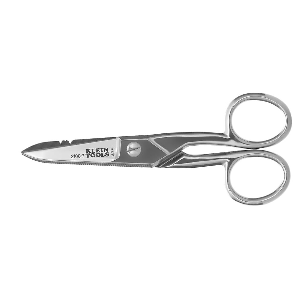 Klein Tools ERROR:#NAME? 2100-7 Electrician's Scissors, Nickel Plated