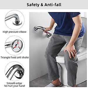 Supwish Shower Grab Bars Brushed Nickel 12" x 1 1/4", Stainless Steel Handicap Grab Bars for Bathroom Bathtub Toilet, Shower Handle Safety Bars Hand-Rail Support for Elderly Seniors Pregnant Children