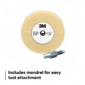 3M Stripe Off Wheel Adhesive Remover Eraser Wheel Removes Decals, Stripes, Vinyl, Tapes and Graphics 4” diameter x 5/8” thick 3/8-16 threaded mandrel 07498 Pack of 1