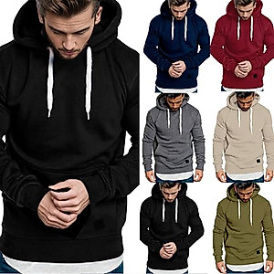 Hoodies for Men, Men's Slim Fit Hoodie Casual Lightweight Gym Athletic Sweatshirt Fashion Pullover Hooded with Pocket