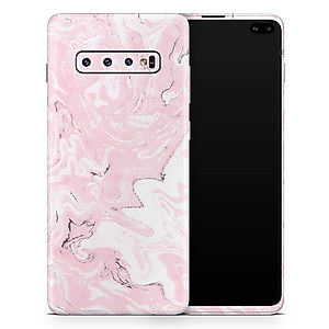 DesignSkinz Mixtured Gray and Pink v9 Textured Marble Protective Vinyl Decal Wrap Skin Cover Compatible with The Samsung Galaxy S20 (Screen Trim & Back Glass Skin)