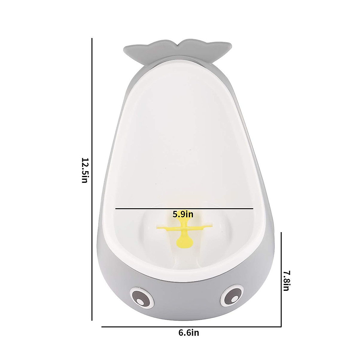 Whale Potty Training Urinal for Boys Urinal Pee Trainer，Toddler Toilet with Aiming Target - Gray