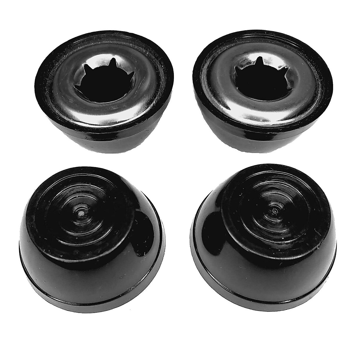 Quadrapoint Hub Cap Replacement compatible with Popular Red Wagon Brand, Steel & Wood Wagons 1/2" NEW BLACK (NOT for Plastic or Folding or little wagons model W5, please read product description)