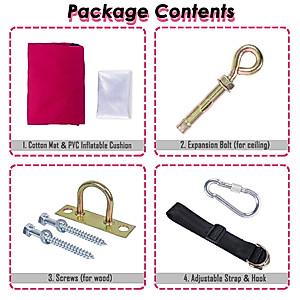 Kids Pod Swing Hanging Seat Child Hammock Chair Indoor and Outdoor Sensory Swing 100% Cotton Loading Capacity 170 lbs (Pink)