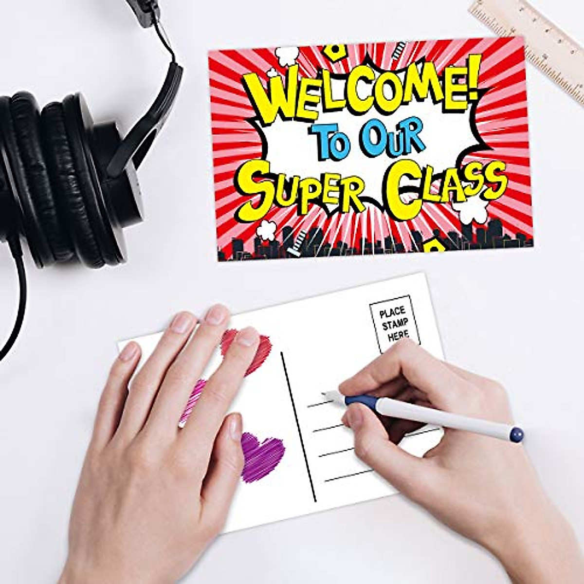 36 Colorful Welcome Postcards with 6 Designs Welcome Back to School Greeting Cards for Children