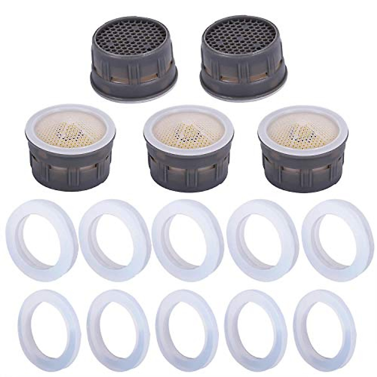 5 Pack 1.5 GPM Regular Size Water-Saving Sink Faucet Aerator Insert Replacements, Flow Restrictor Sink Faucet Aerators Replacement Parts for Bathroom or Kitchen by NIDAYE