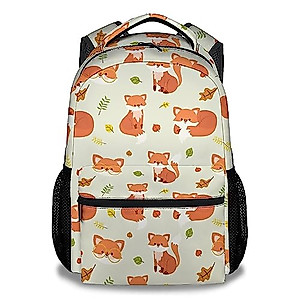 CUNEXTTIME Fox Backpack for Girls Boys, 16 Inch Orange Backpacks for School, Cute Lightweight Durable Bookbag for Kids