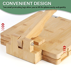 ZUJJAFY Bamboo Tortilla Press 10 Inch Square Tortilla Maker with 50pcs Parchment Paper, Mexican Tortillera Presser Homemade Tortillas Pataconera Dough Press
