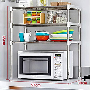 JAHH Microwave Shelf Rack Kitchen Shelf Spice Rack Multifunctional Kitchen Storage Rack Bathroom Organizer Shelf Book Shoes Shelving