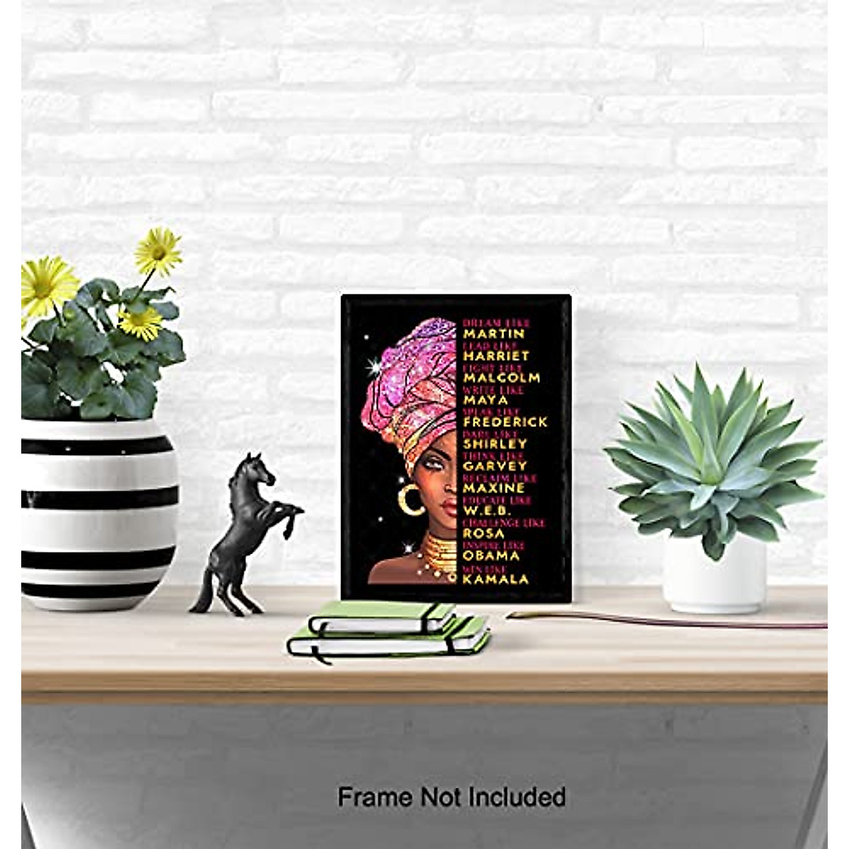 Inspirational Black Art - African American Women, Girls - African American Wall Art - Encouraging Wall Decor - Motivational Encouragement Gifts - Uplifting Inspiring Wall Decor - Positive Affirmations