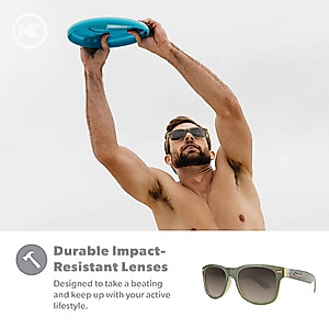 Knockaround Fort Knocks Polarized Sunglasses for Men & Women - Impact Resistant Lenses & Full UV400 Protection (Black on Black)