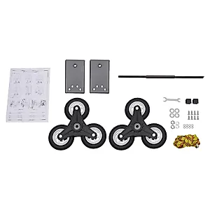 Stair Climbing Cart Portable Climbing Cart 330 LBS Three-Wheel Chassis Portable Stair Climber Hand Truck Heavy Duty with 10 Wheels (Black-330 lbs-10 Wheels)