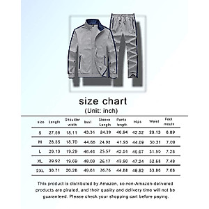 KASUNA Men's Tracksuits Casual Athletic Sweatsuit 2 Piece Track Suits Set Long Sleeve Training Jogging Outfits Full Zip Qianhui-L