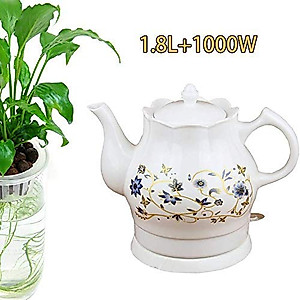 SAHROO Electric Kettles,Kettle Electric Ceramic Cordless Teapot Retro Red 1.8L Jug,1000W Fast Boiling,Can Brew Tea,Coffee,Soup,Automatic Power off and Anti-Dry Protection