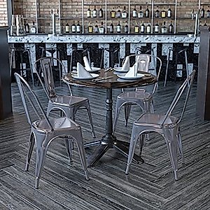Flash Furniture Lincoln 4 Pack Clear Coated Metal Indoor Stackable Chair