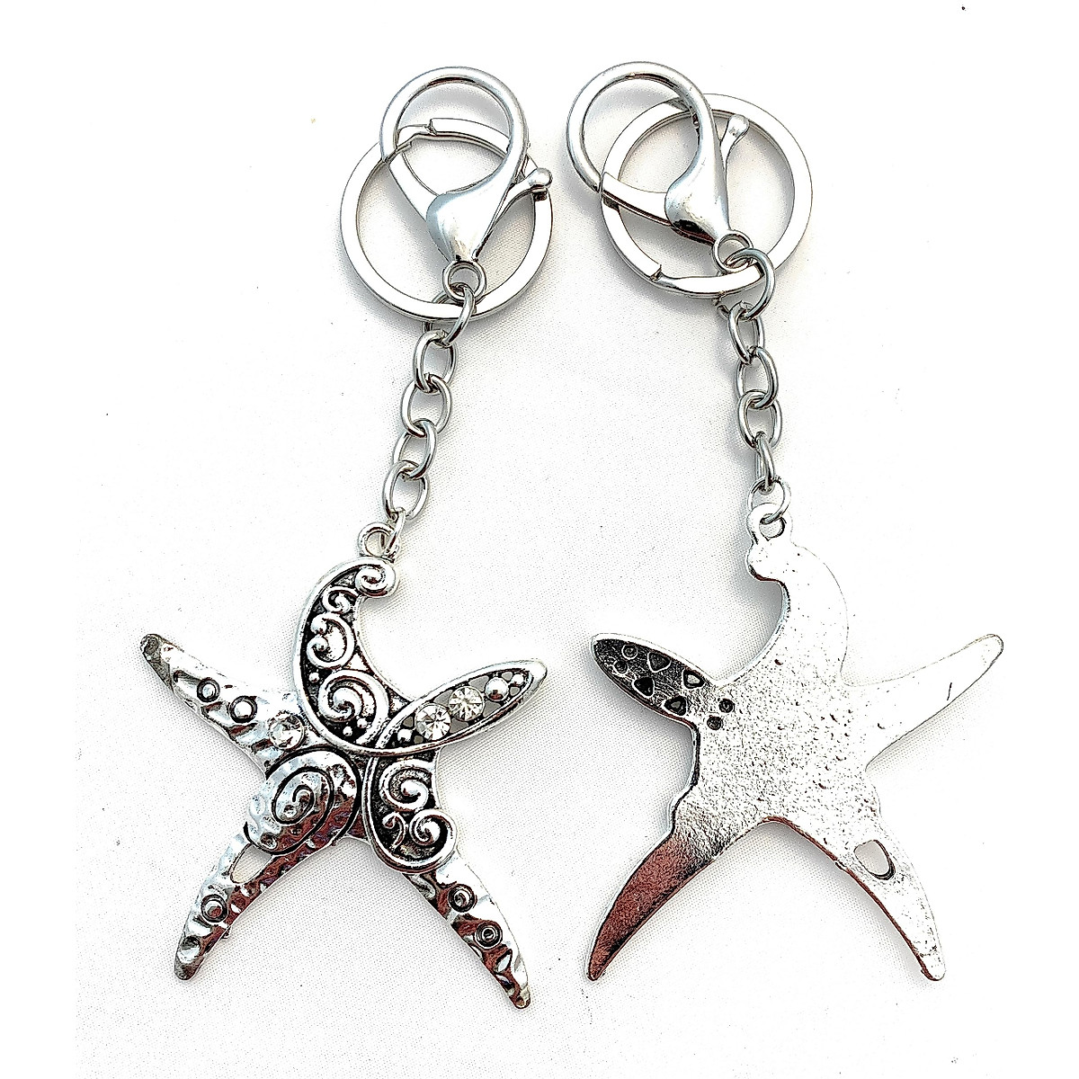 Smiling Wisdom - Starfish Story Appreciation Small Keepsake Card and Keychain Gift Set - You Make a Profound Difference - Ornate Swirl Keychain
