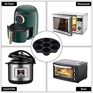 CAKETIME 24 Cups Mini Muffin Pan, 7 Cups Round Regular Muffin Pan for Air Fryer, Oven, Microwave