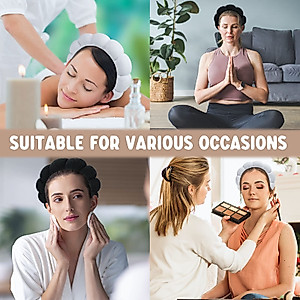 2 PCS Women Sponge Spa Headband Makeup Headband Spa Headbands Terry Towel Cloth Fabric Head Band for Skincare, Face Washing, Makeup Removal, Shower, Facial Mask, Hair Accessories 2 Colors (blackwhite)
