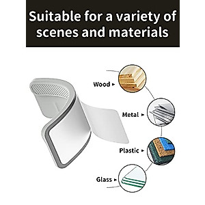 clenye Magnetic Cable Holder,Cable Management for Desk with Embedded Magnetic with 10 Clips in 3 Sizes(3mm/3.6mm/4.2mm) for Lighting Cables, USB C Cables, Micro Cables | Grey