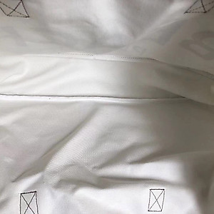 Santa Barbara Design Studio Tote Bag Hold Everything Collection Black and White 100% Cotton Canvas with Genuine Leather Handles, Large, Beach Please