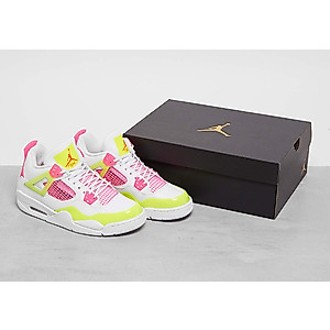 Jordan Big Kid's 4 Retro SE Lemon Venom White/White-Lemon Venom (CV7808 100) - 5