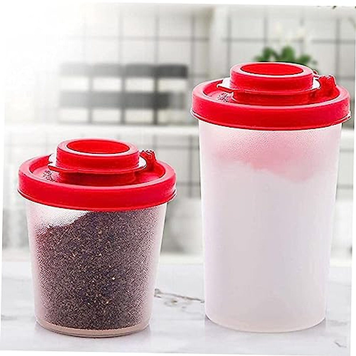 Container 2pcs Shaker Sugar Jars Plastic Bottle Empty Bottles Mini Containers Mini Plastic Containers Clear Container Mini Seasoning Cans Outdoor Seasoning Jars Cellars