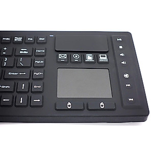 DSI RF Wireless Keyboard with Touchpad IP67 Waterproof Silicone Black TBK104