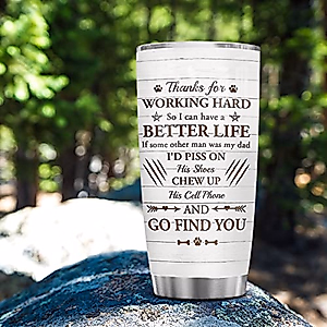 Leoniverse Personalized Dog Dad Tumbler with Photo Picture Stainless Steel Tumblers Coffee Travel Mug Cup 20oz 30oz With Lid Birthday Christmas Fathers Day Custom Gifts For Dogs Lovers