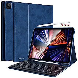 KBCASE Keyboard Case for iPad Pro 12.9 6th Generation 2022/5th Generation 2021/4th Gen 2020/3rd Gen 2018,iPad Pro 12.9 Case with Keyboard, Smart Keyboard Case with Pencil Holder for iPad Pro 12.9 inch