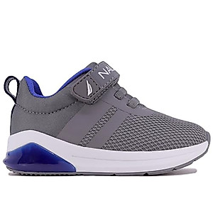 Nautica Kids Light Up Flashing Sneaker Athletic Strap Running Shoes Boy Girl Toddler Little Kid -Towhee Buoy Lights-Grey Cobalt Size-12