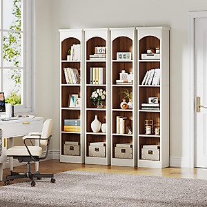 Tribesigns 70.9-Inch Tall Narrow Bookcase, 5-Tier Cube Bookshelf with Storage, Modern Slim Corner Display Shelves for Home Office, Living Room, White and Oak