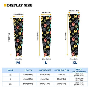 AFPANQZ Dog Paws Print Summer Oversleeve Sports Sleeves for Arms UV Rays Protection Arm Sleeves 1 Pair Arm Shields Tattoo Covers Cooling Compression Sleeves Cooling Running Cycling Golf Fishing L