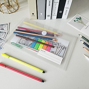 YoeeJob Plastic Envelopes with Hook & Loop Closure, 6x10 Receipt Envelope Money Cash Coupon Organization with Label Pocket, 24 Packs