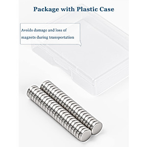 SMARTAKE 45 Pcs Refrigerator Magnets, Small Round Fridge Magnets, Multi-Use Premium Neodymium Office Magnets for Fridge, Whiteboard, Billboard in Home, Kitchen, Office and School (Silver)