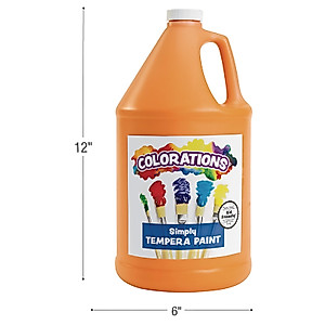Colorations Washable Tempera Paint, Classroom Art Supplies, School Paints, Gallon Size, 12 Colors, Non Toxic, Bright Bold Color, Kids Paint, Craft, Hobby, Fun, Crafting Supply, Paint Set
