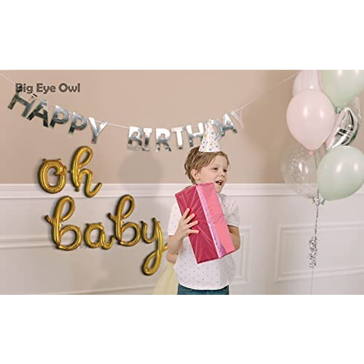 Oh Baby Foil Balloons Gold Letter Mylar Balloon Banner Birthdays Party Decorations Supplies Small 16 Inch Baby Shower