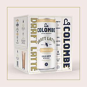 La Colombe Vanilla Draft Latte - 9 Fl. Oz. 4 Pack - 100% Arabica, Single-Origin, Brazilian Cold Brew Coffee with Lactose-Free Foamy Milk, Premium Coffee On the Go, 115mg Natural Caffeine