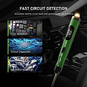 TopDiag P50 Digital LED Bulb Automotive Circuit Tester, 5V-12V-30V Test Light with Switch Alligator Clip Dual Sharp Stainless Probes