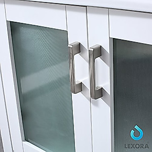 Lexora Volez 30 in W x 18.25 in D White Bath Vanity, White Ceramic Top and 28 in Mirror