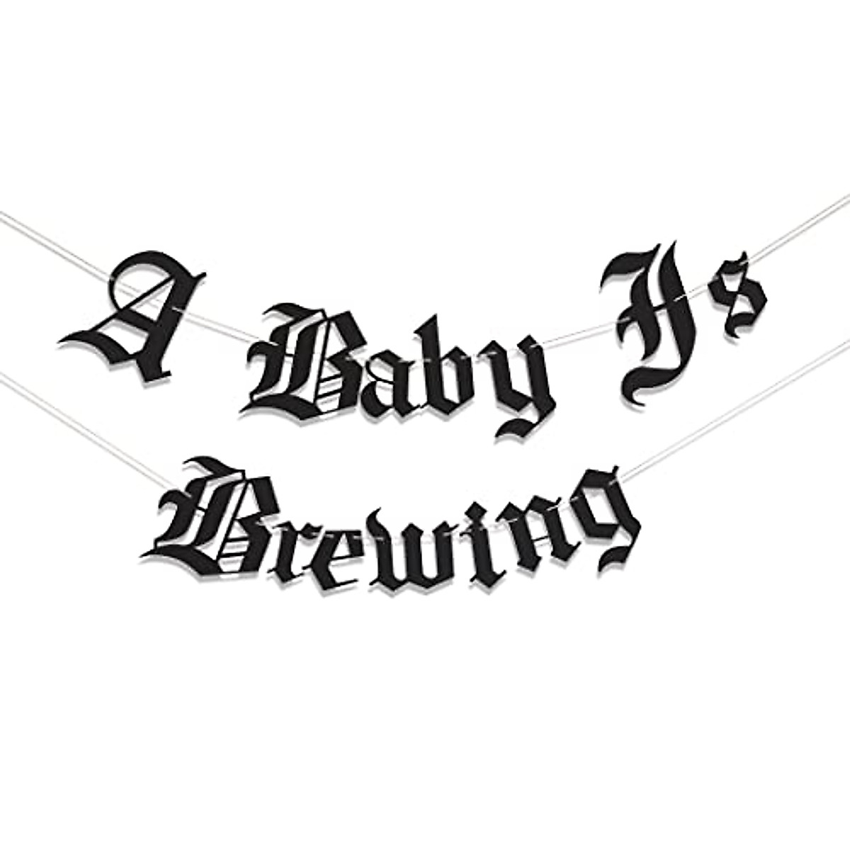Gothic Letter A Baby Is Brewing Banner - Baby Shower Banner for Party Decor, Baby Announcement Banner, Pregnancy Announcement, Gender Reveal Party Decoration