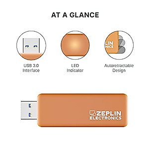 ZEPLIN ELECTRONICS ZP6 USB Flash Drive 128GB - Orange