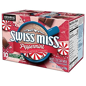 Swiss Miss Peppermint Hot Cocoa, Keurig Single-Serve K-Cup Pods, 10 Count