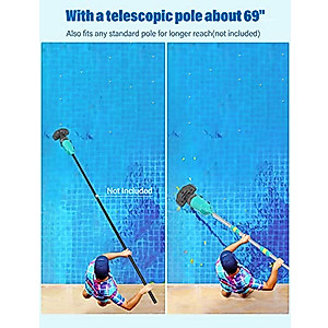 Efurden Handheld Pool Vacuum, Rechargeable Pool Cleaner with Running Time up to 60-Minutes Ideal for Above Ground Pools, Spas and Hot Tub for Sand and Debris, Green