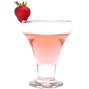 Vikko Cocktail Glasses Set of 6, Crystal Clear 6 Ounce Stemless Martini Glasses, Elegant Glasses for Martini, Vodka, Cocktail