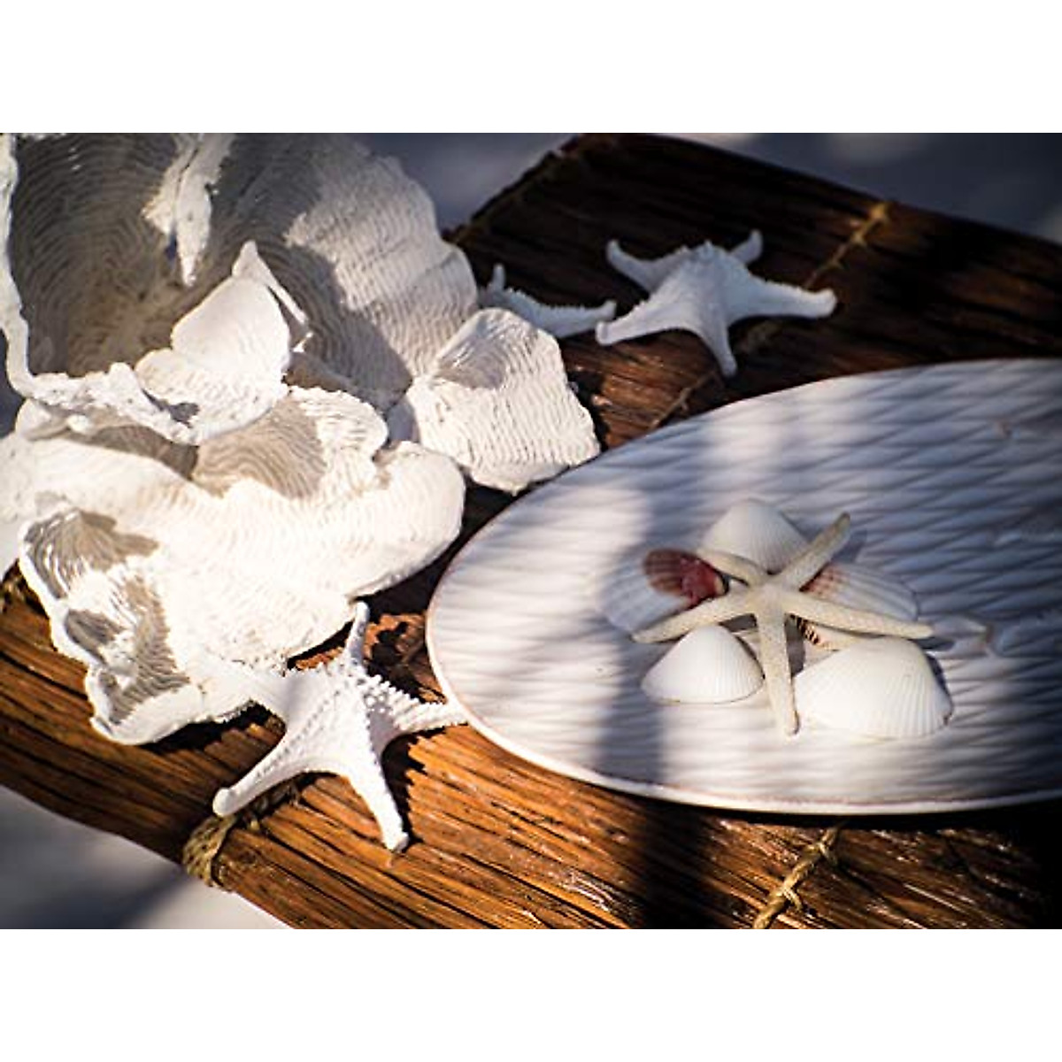 Abbott Collection 20-SEASHORE/40 Large White Flower Coral Decorative Resin Figurine