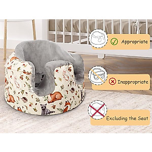 Baby Seat Cover Compatible with Bumbo Seat, Soft Comfortable Seat Cover for Baby Girl Boy, Breathable Removable Cover for Baby Seat, Machine Washable, Watercolor Animal